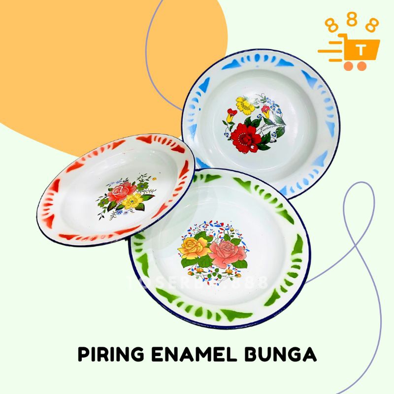 Jual Piring Enamel Jadul Motif Bunga Piring Seng Bunga Tebal Motif ...
