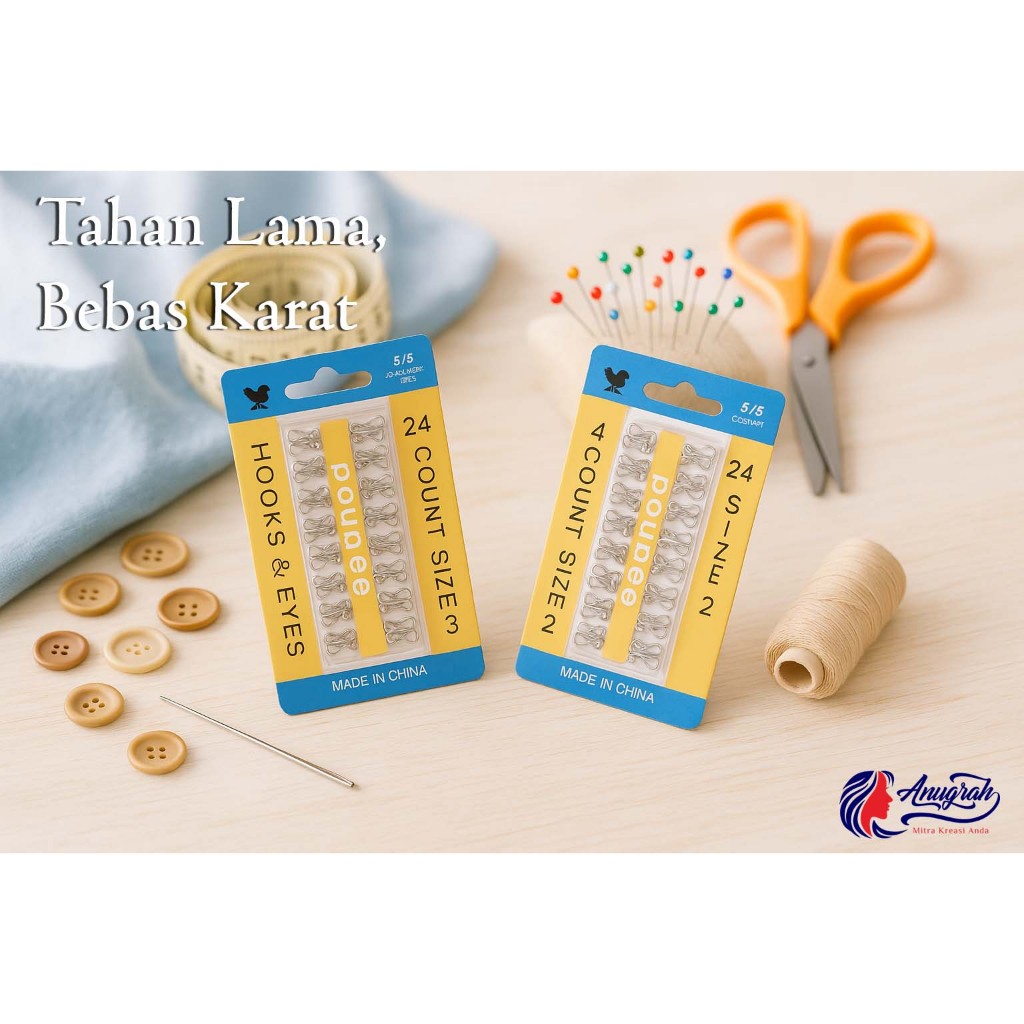 Jual Kaitan Hooks&Eyes - Kancing Kait BH 555 / Kait Bra / Kait Baju Rok ...