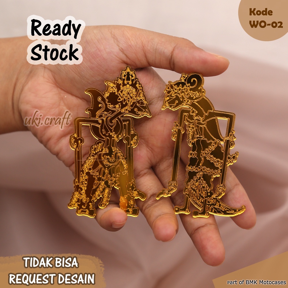 Jual Ukiran Wayang Rama & Shinta Motif Akrilik Mirror Gold Hiasan Mahar Wayang / Mahar Wayang ...