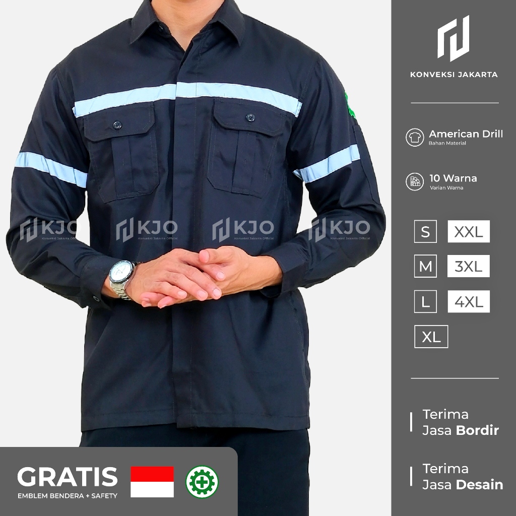 Jual JUMBO - Baju Wearpack Kemeja Safety K3 Proyek Tambang Lengan ...