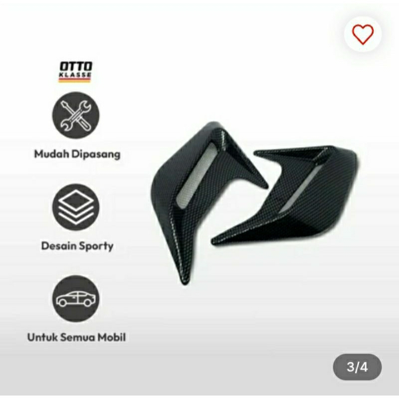 Jual Otto Klasse Set 2 Pcs Air Flow Mobil - Hitam | Shopee Indonesia
