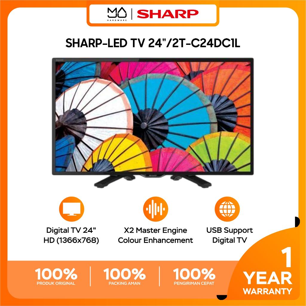 Jual LED TV SHARP 24 Inch 2T C24DC1L 2TC-24DC1L DIGITAL Garansi Resmi ...