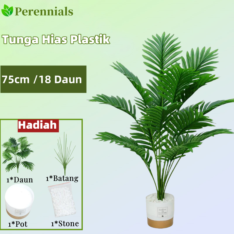 Jual 【Shipping at 24H 】18 Daun 75cm Pohon pinang Daun Palem Kipas ...