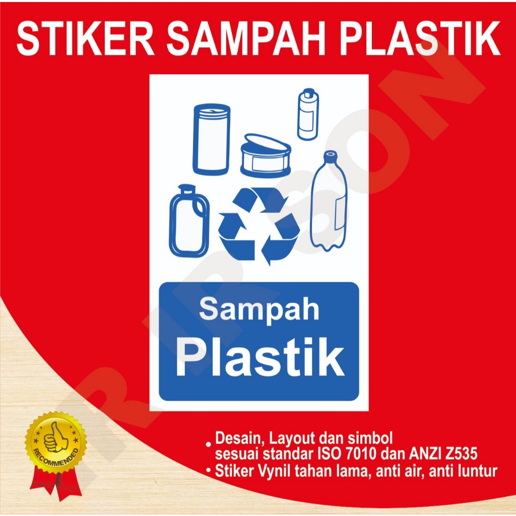 Jual STIKER SAMPAH PLASTIK SAFETY SIGN K3 ISO ANSI | Shopee Indonesia