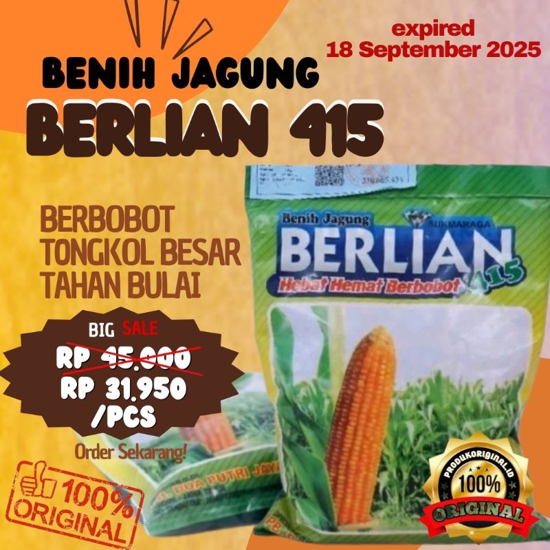 Jual Benih Jagung BERLIAN 415 - 1kg MURAH Produk Original Promo Benih ...