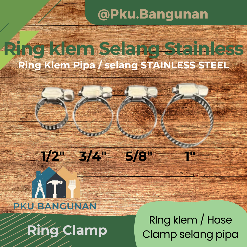 Jual Ring Klem Selang Stainless Steel / Ring Clamp / Hose Clamp Pipa 1 ...