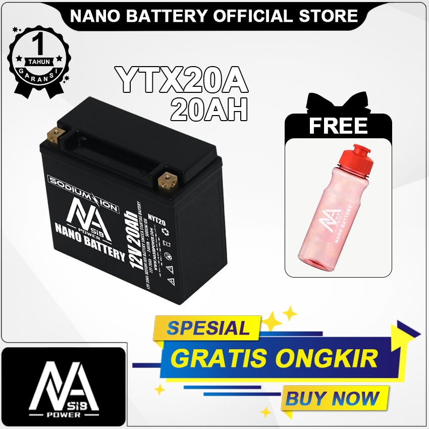 Jual NANO BATTERY Aki Motor Sodium Ion 12.4V 20Ah Aki Motor Moge Aki ...