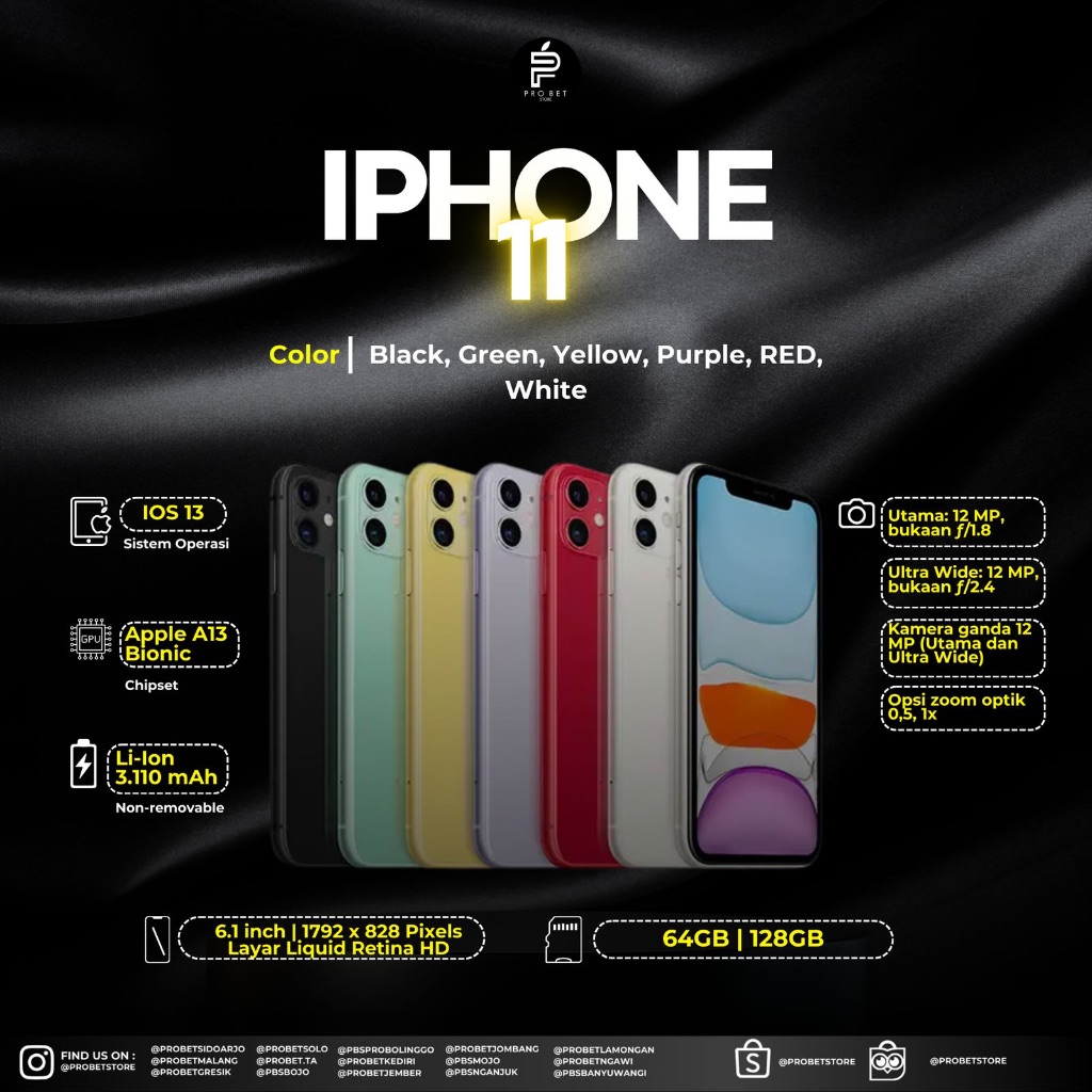 Jual IP 11 64GB / 128GB / 256GB FULLSET LIKE NEW SECOND ORIGINAL | Shopee Indonesia