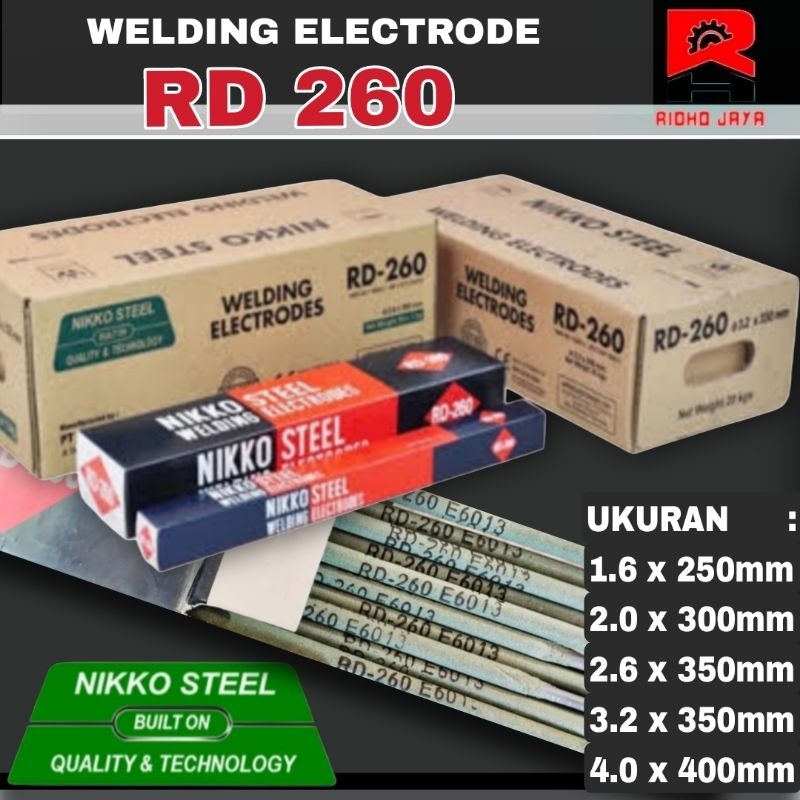 Jual Kawat Las RD260 1,6mm 2mm Nikko Steel Elektroda RD 260 1.6mm 2mm 2.6mm Welding Electrode ...