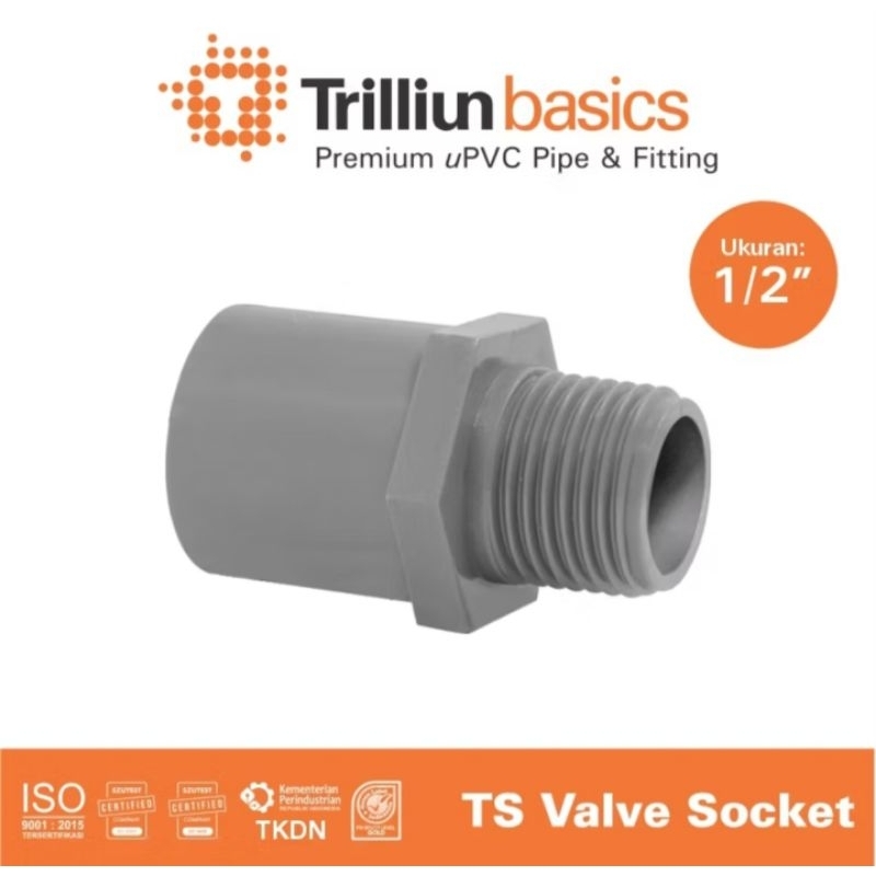 Jual SOCK DRAT LUAR 1/2 INCH SDL 1/2 INCH TRILLIUN TS - VALVE SOCKET AW ...