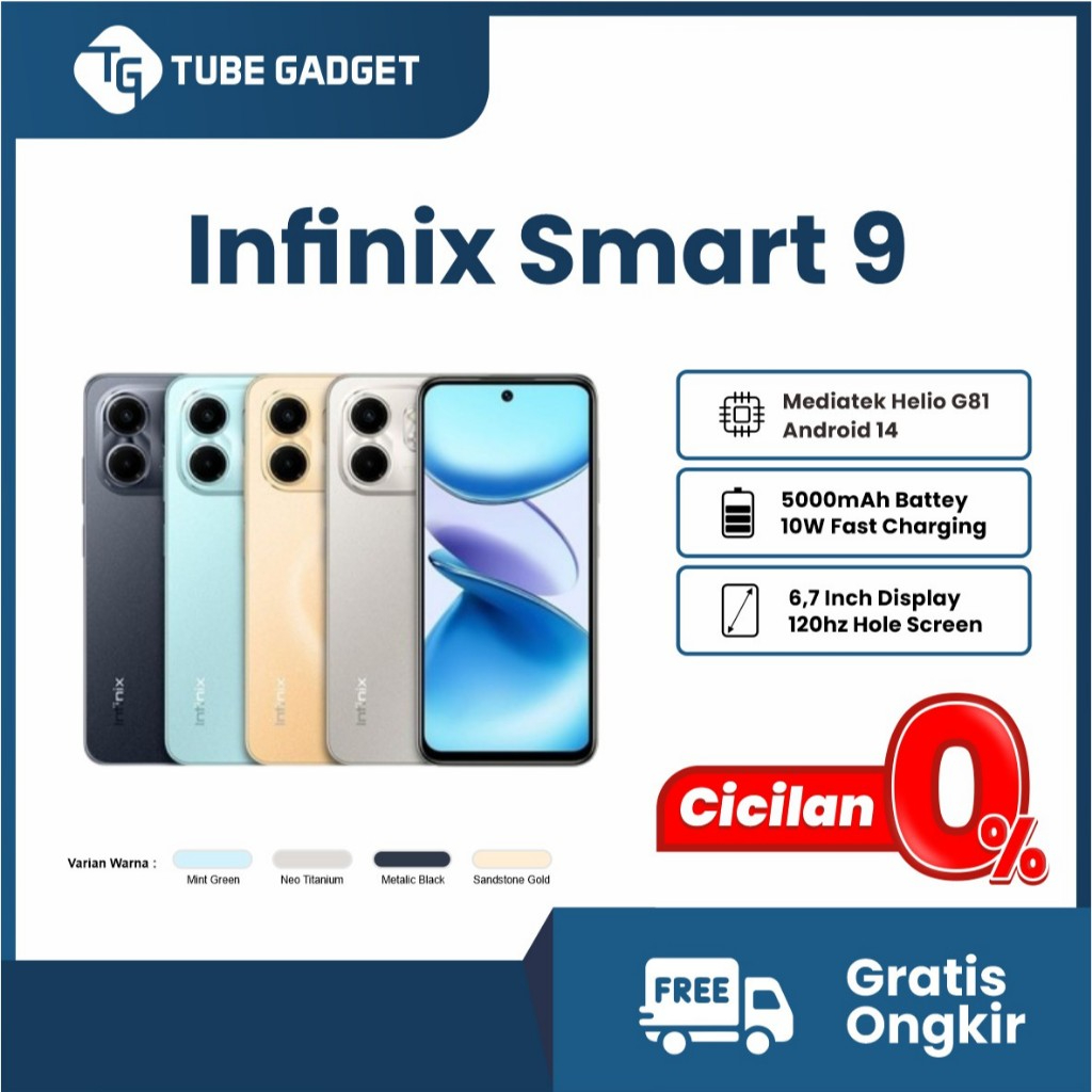 Jual Infinix Smart 9 4+128GB [+8GB Extended RAM] Infinix Terbaru Original Garansi Resmi 1 Tahun ...