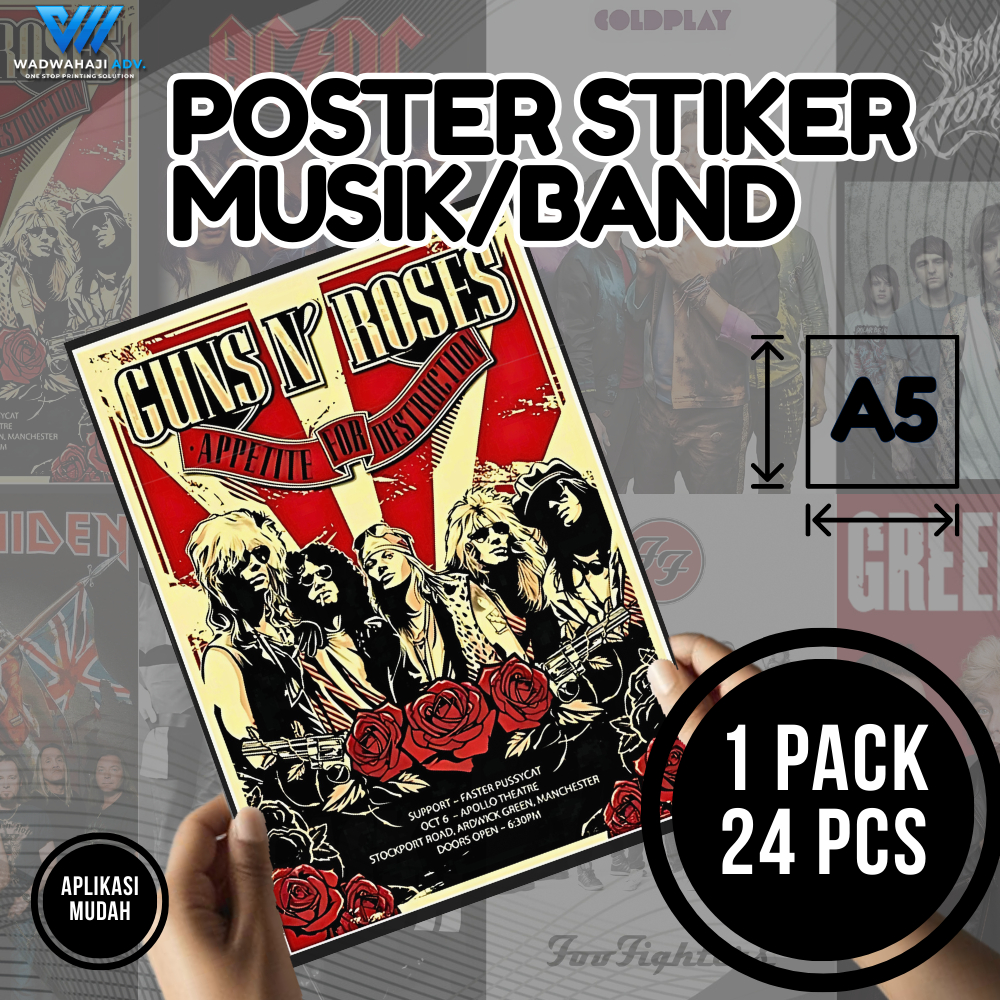 Jual Poster Dinding Band aesthetic Pemasangan mudah | Band Rock Metal ...