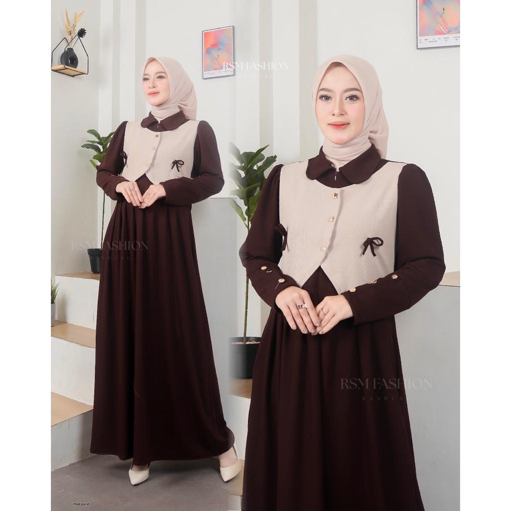 Jual Azura Dress Knit Gamis Knit Rompi Gamis Cardi Gamis RSM | Shopee ...