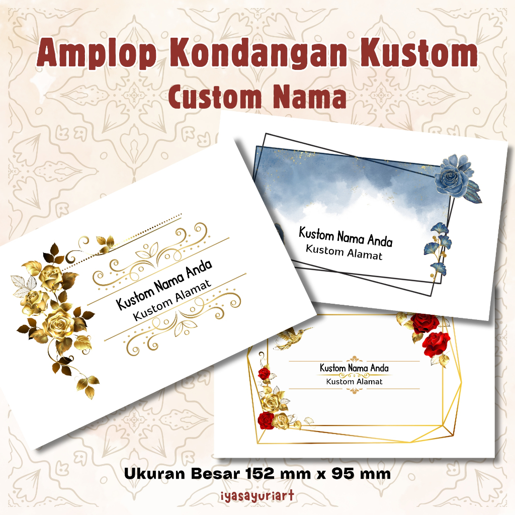 Jual INSTANS COD 50 pcs Amplop kondangan Kustom - Cetak nama amplop ...