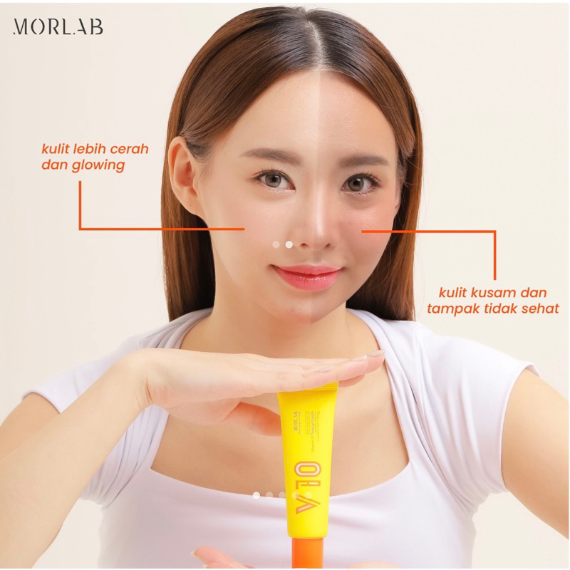 Jual MORLAB V10 Vitamin Tone Up Cream with Idebenone, 50g/50 Ml ...