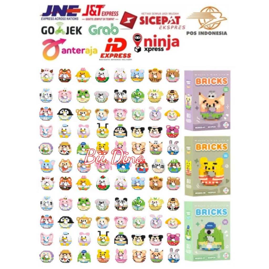 Jual Nano Bricks Donat Mainan Balok Susun 3D DIY Model Kartun Lucu Cute ...
