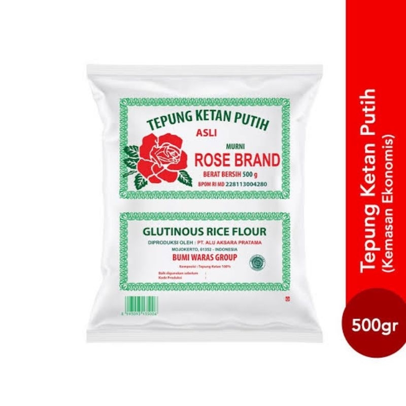 Jual TEPUNG KETAN PUTIH ASLI ROSE BRAND NETTO 500 GR | Shopee Indonesia