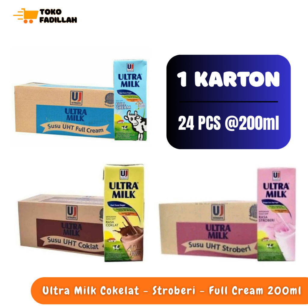 Jual Ultra Milk Susu UHT 200ml x 24 Pcs (1 Dus) | Shopee Indonesia