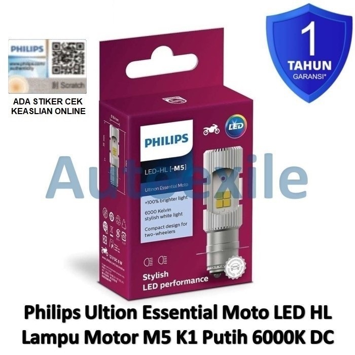 Jual Philips Ultinon Essential 1000 Moto LED M5 H6 Kaki1 6000K Putih Lampu Motor Bebek Matic ...