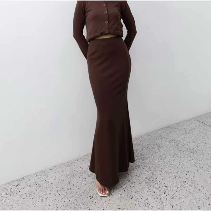 Jual ROK MERMAID Maxi/Rok Flare Scuba Premium Basic panjang | Shopee ...