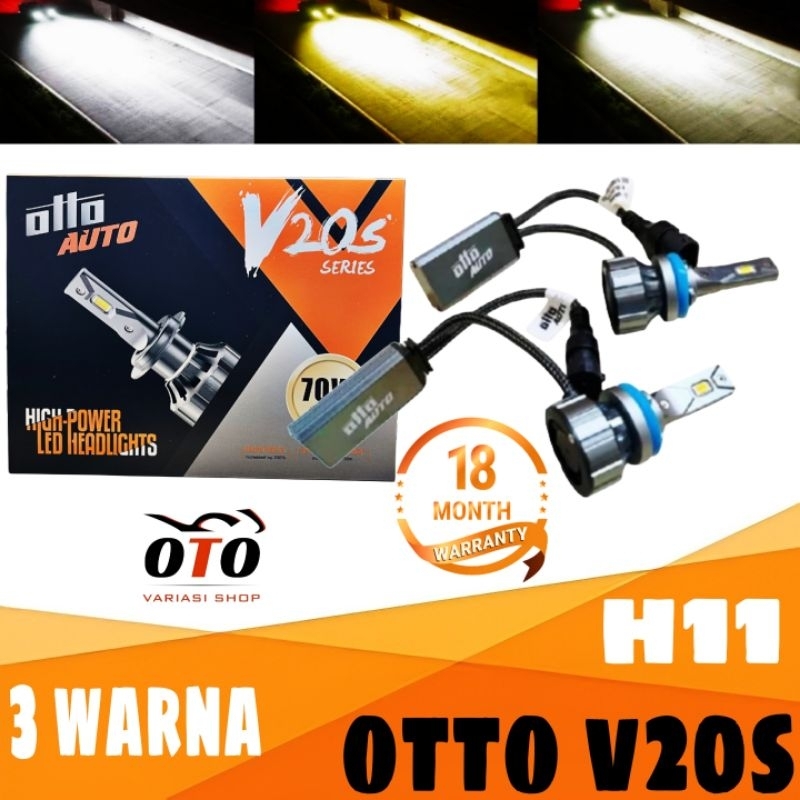 Jual OTTO V20S LAMPU LED MOBIL H11 3 WARNA 140 WATT | Shopee Indonesia
