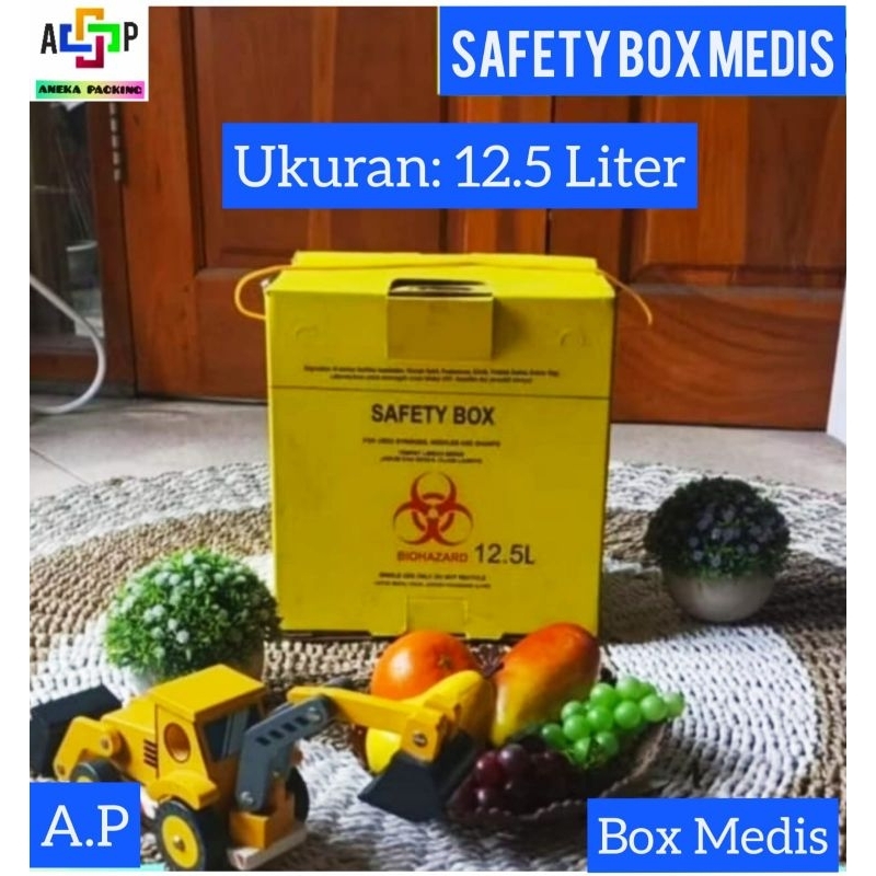 Jual Safety Box Medis 12.5 Liter/Tempat sampah Medis 12.5 liter/ Box ...