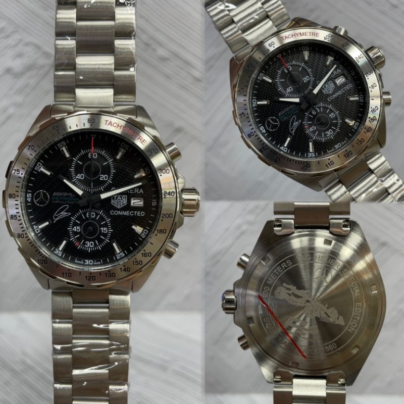 Jual JAM TANGAN PRIA TAG HEUER CARRERA PETRONAS SILVER BLACK JAPAN ...