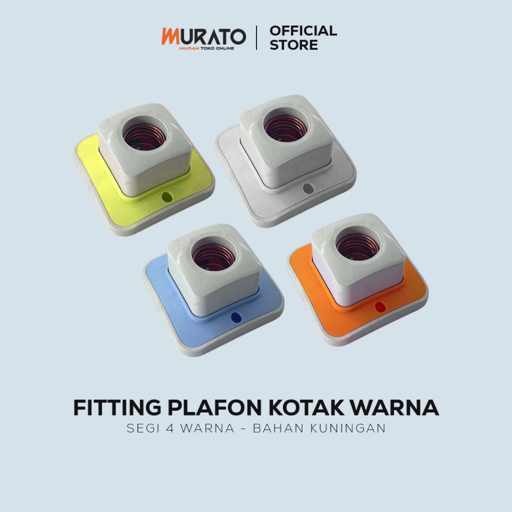 Jual Fitting Plafon/Fitting Lampu Segi 4Warna Kingsun | Shopee Indonesia
