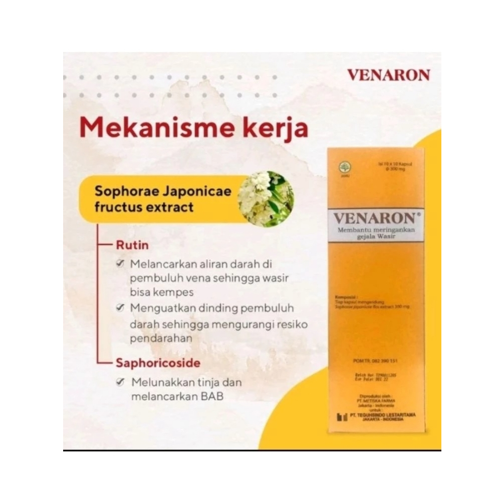 Jual ( TERMURAH ) Venaron 300mg Obat Wasir Ambeien (1 Strip Isi 10 ...