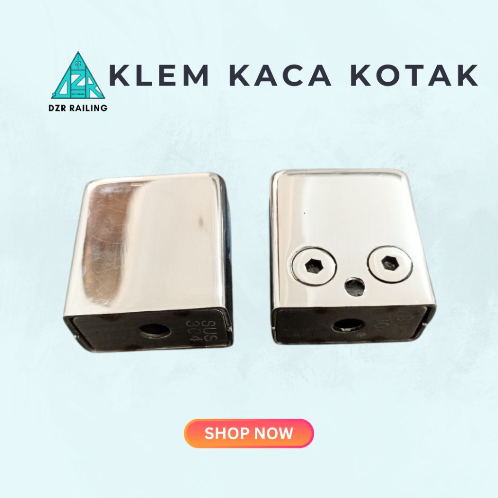 Jual Glass clip / klem kaca / penjepit kaca KECIL / Clem kaca kotak ...
