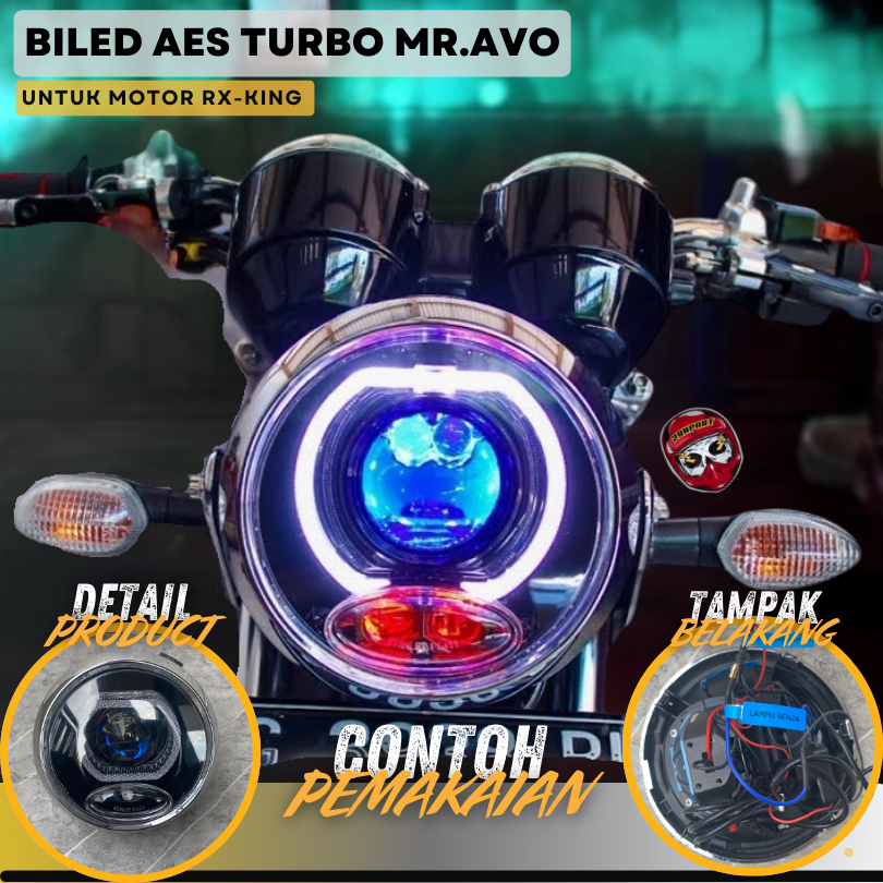 Jual Lampu Lamp LED Biled Original Aes Turbo Gen 2 Bulat Motor Yamaha ...