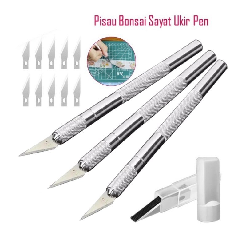 Jual Set Pen Cutter 6 Mata Pisau Universal | Pisau Ukir + 1 Pisau + 5 ...