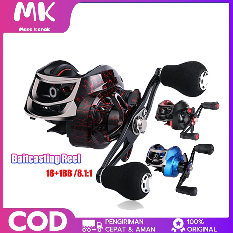 Jual Baitcasting Reel 10kg drag 18+1BB kiri bc reel 7.2:1 Fishing Reel ...