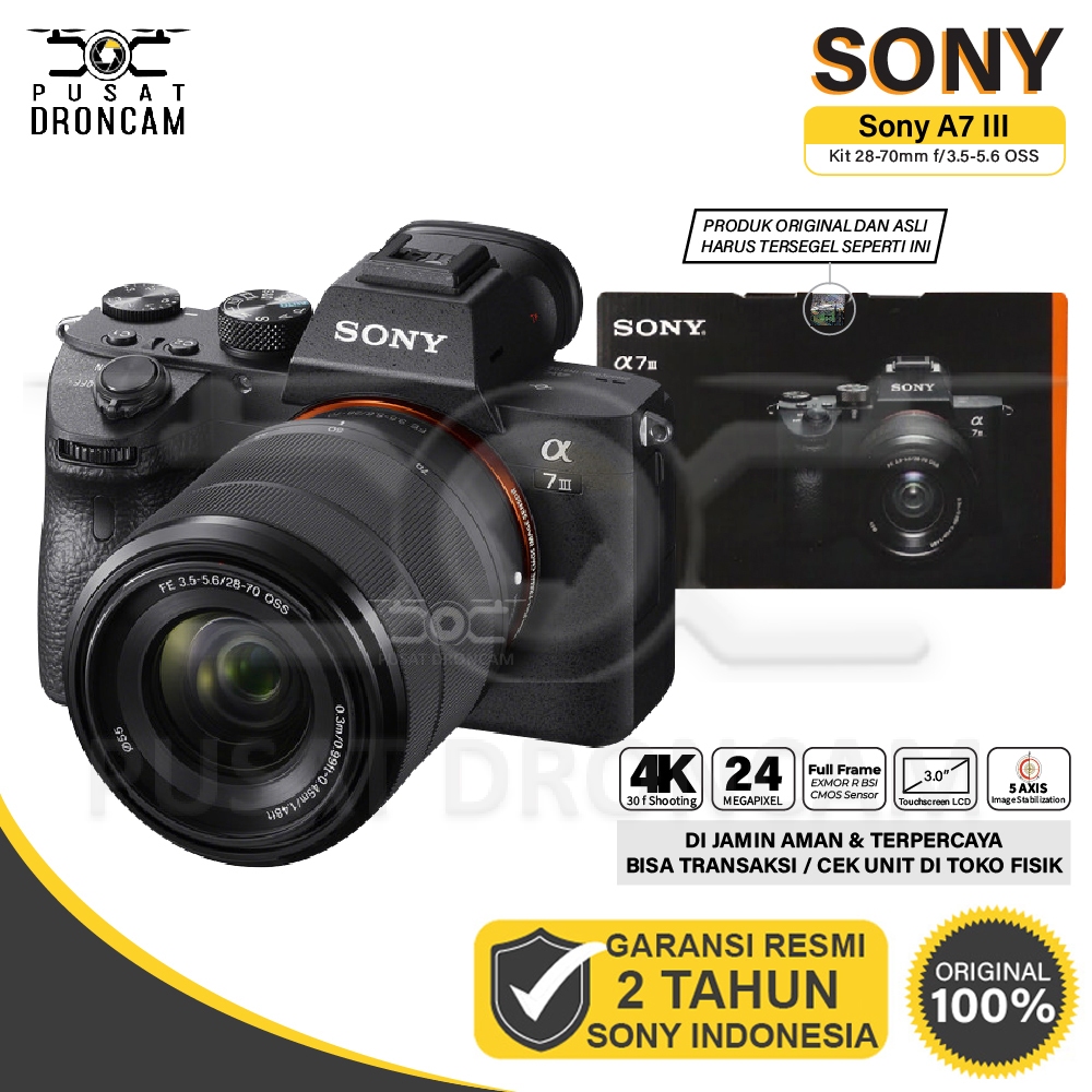 Jual Sony Alpha A7 Mark III Kit FE 28-70mm / Body Only Mirrorless Camera - A7 M3 - A7 MIII ...