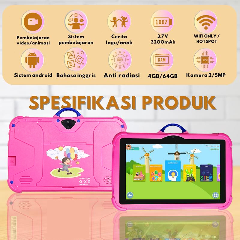 Jual Tablet Belajar Anak Android 13 Layar Besar 7 Inch Wifi 5G Bisa ...
