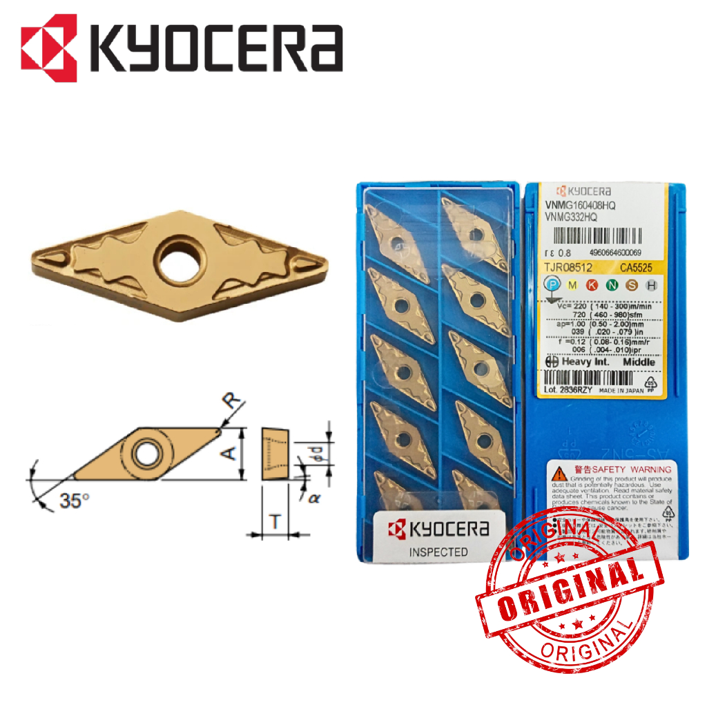 Jual Insert VNMG 160408 HQ KYOCERA Pahat Bubut VNMG 16 04 08 Mata VNMG160408-HQ | Shopee Indonesia