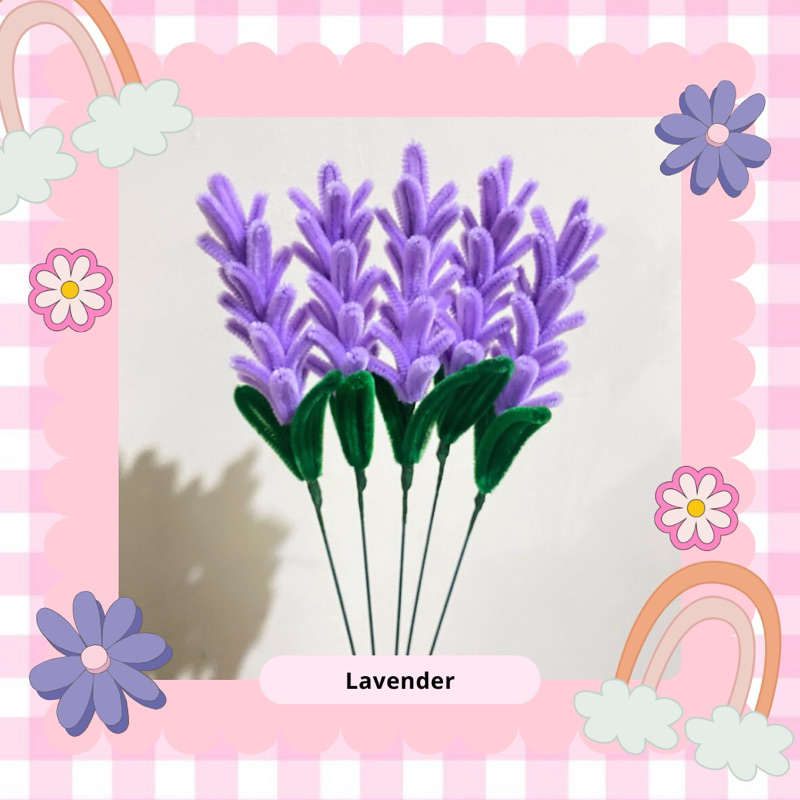 Jual LAVENDER Bunga Kawat Bulu Satuan / Bunga Kawat Bulu 1 Tangkai ...