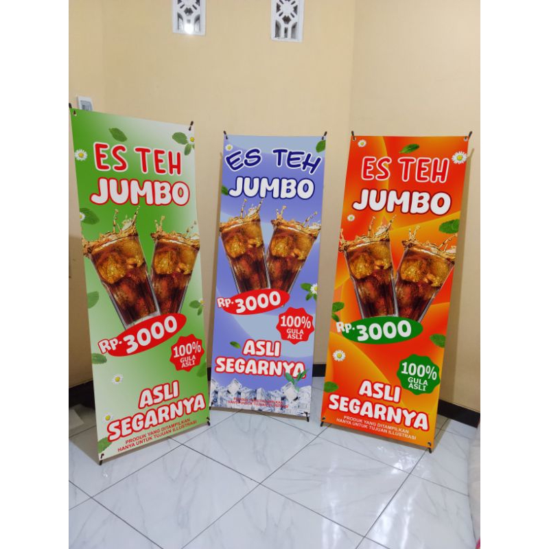 Jual Full set Rangka+Banner Es Teh Jumbo | X Banner jualan es teh jumbo ...