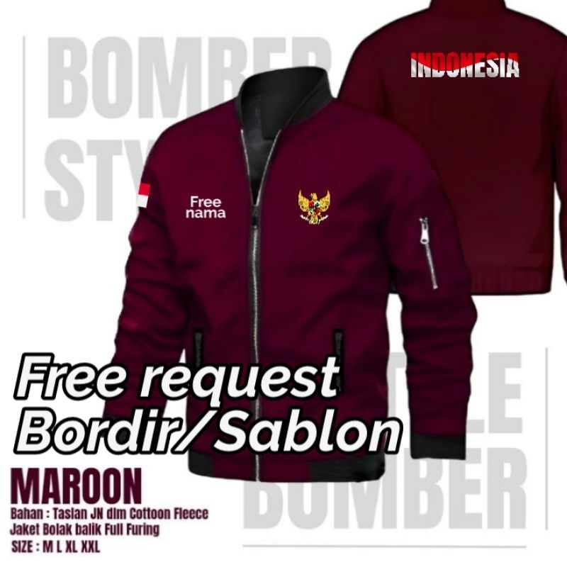 Jual JAKET BOMBER CUSTOM INDONESIA TERBARU FREE REQUEST BORDIR/SABLON ...