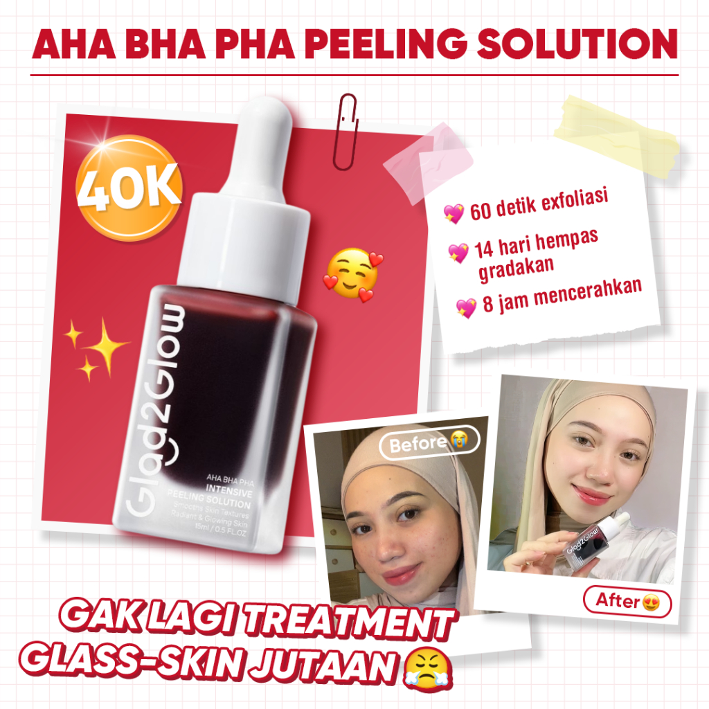 Jual [100%ORI]Glad2Glow Peeling Solution 60S menghaluskan kulit Anda ...