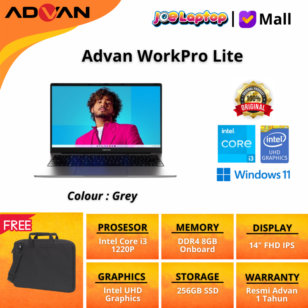 Jual Advan WorkPro Lite Grey i3 1220P Win11 | Shopee Indonesia