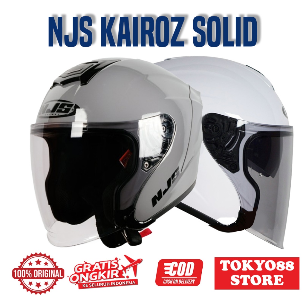 Jual Helm NJS Kairoz Solid Half Face Motorcycle Original Helmet ...