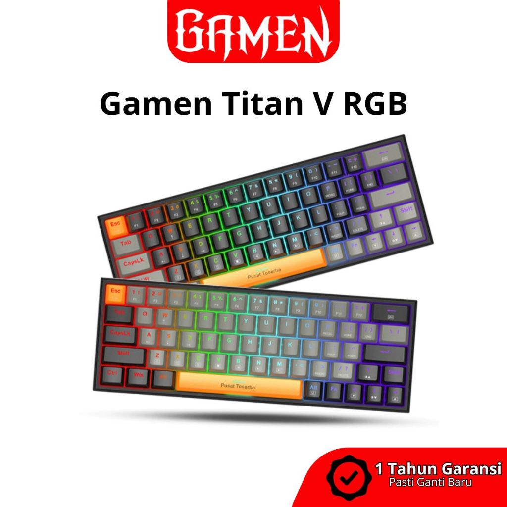 Jual GAMEN Titan V RGB Wired Gaming Keyboard Mechanical PBT Keycaps ...