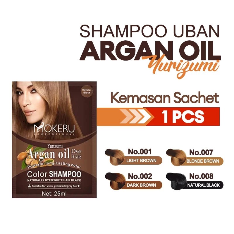 Jual Shampoo Uban Permanen Dye Hair Mokeru Argan Oil Memperkuat ...