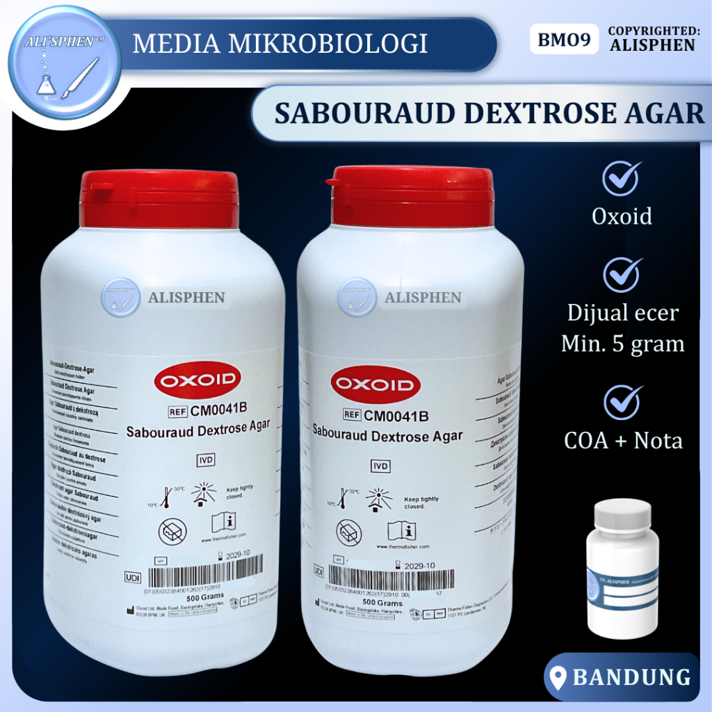 Jual [BMO9] SDA Sabouraud Dextrose Agar OXOID | Media Mikrobiologi ...