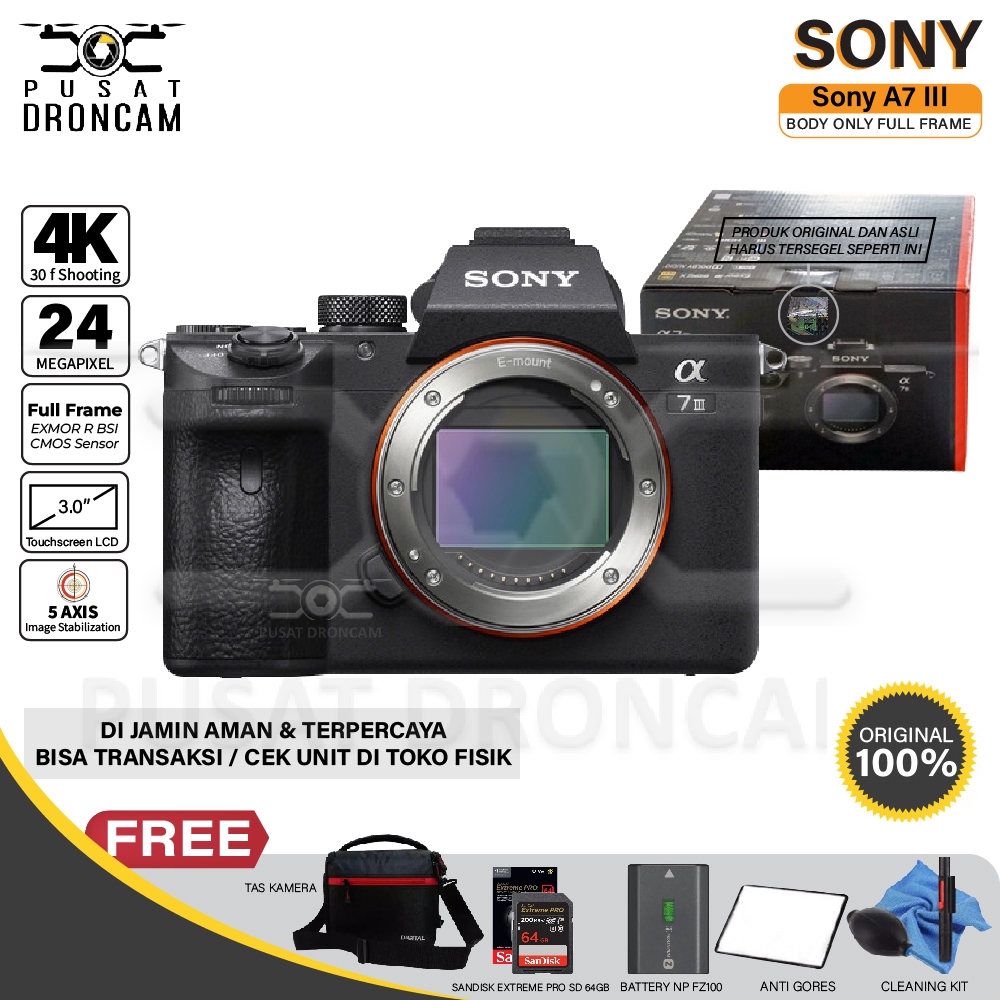 Jual SONY ALPHA A7III - SONY A7 MARK III BODY ONLY - CAMERA SONY A7M3 | Shopee Indonesia