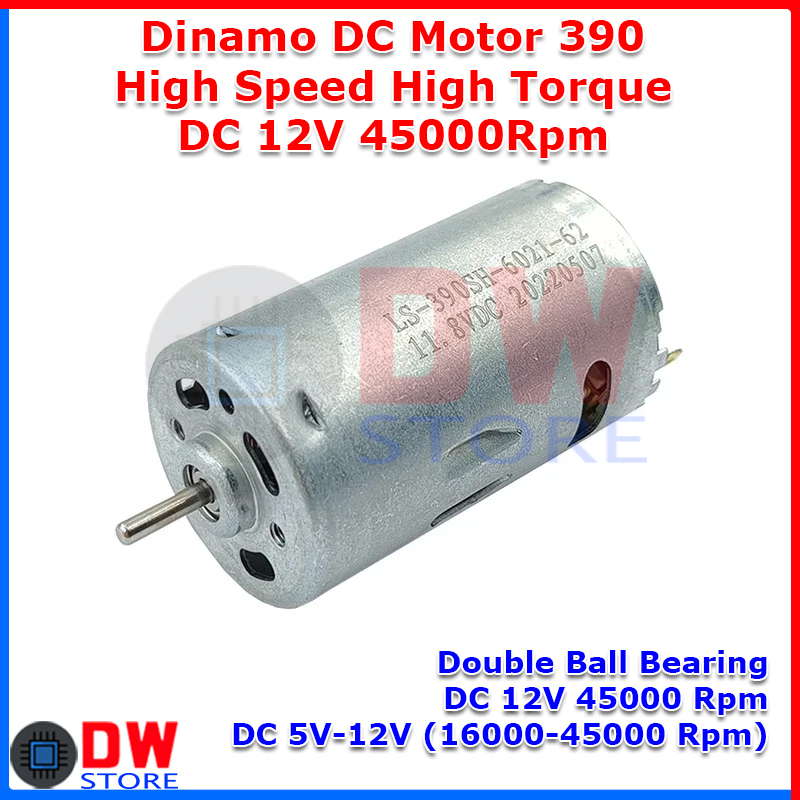 Jual Dinamo DC Motor RS390 RS 390 DC 12V 11.8V High RPM Speed High ...