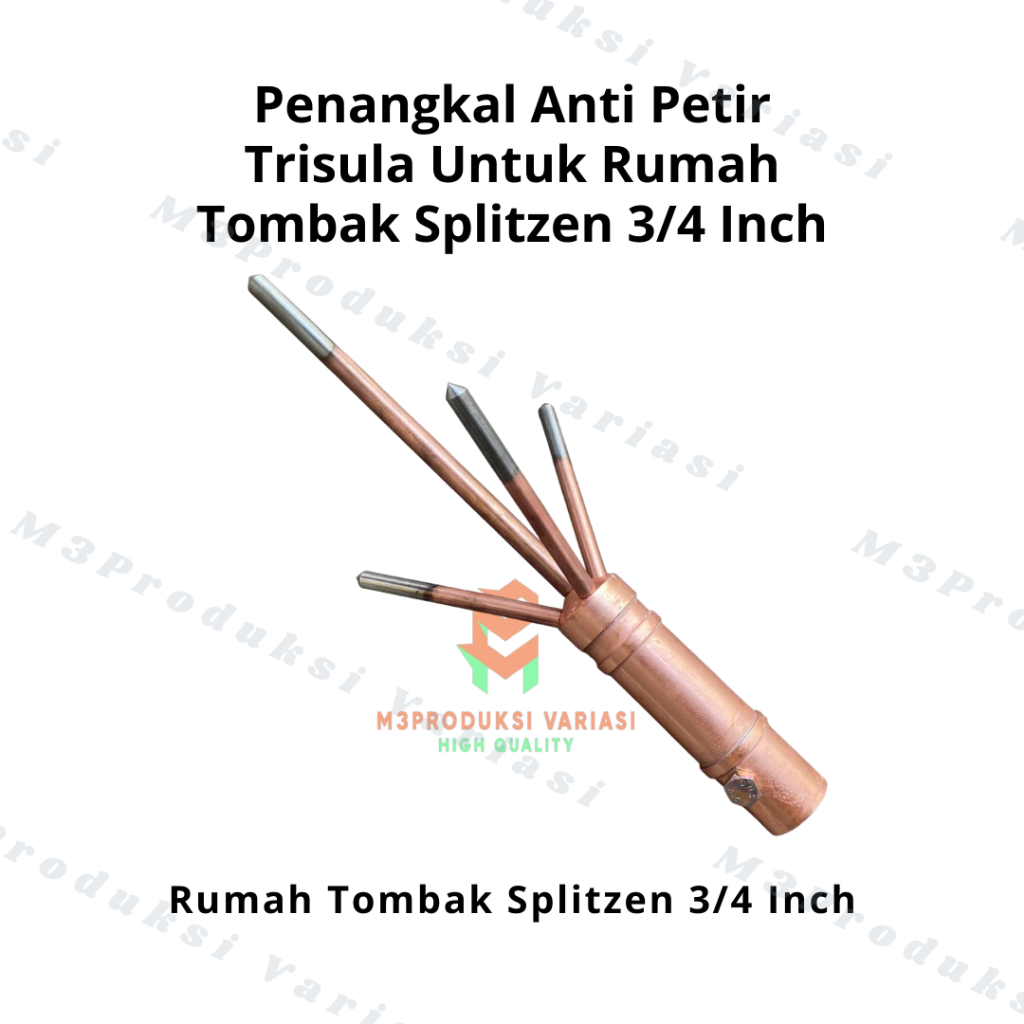 Jual Penangkal Anti Petir Trisula Untuk Rumah Splitzen 3/4 Inch ...