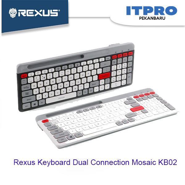 Jual REXUS KB02 MOSAIC KEYBOARD DUAL CONNECTION WIRELESS & BT | Shopee ...