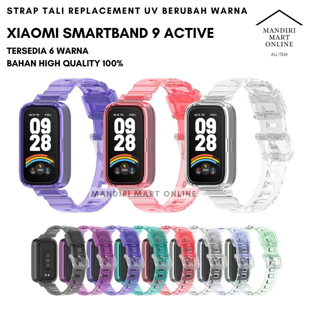 Jual Strap Xiaomi Smart Band 9 Active Transparan UV Berubah Warna / Tali Pengganti Xiaomi Mi ...